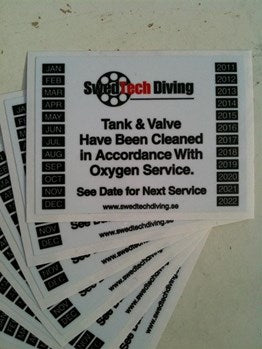Oxygen service decal – SwedTech Diving